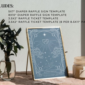 Tarot Diaper Raffle Bundle Template | Printable Diaper Raffle Sign and ...