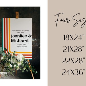 Retro Wedding Welcome Sign Template for Your Ceremony, Rehearsal or ...