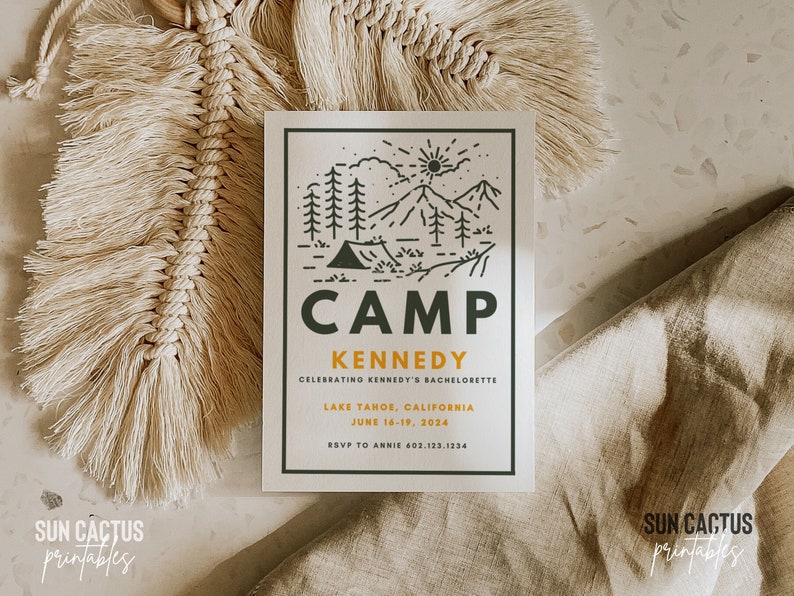Camp Bachelorette Invitation & Itinerary Template Camp - Etsy