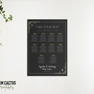 Art Deco Seating Chart Template, Reception Seating, Wedding Seating ...