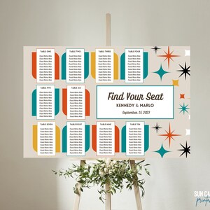 Retro Seating Chart Template | up to 10 Tables, Vintage Style ...