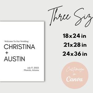 Modern Wedding Welcome Sign Template With Minimalist Design, for ...