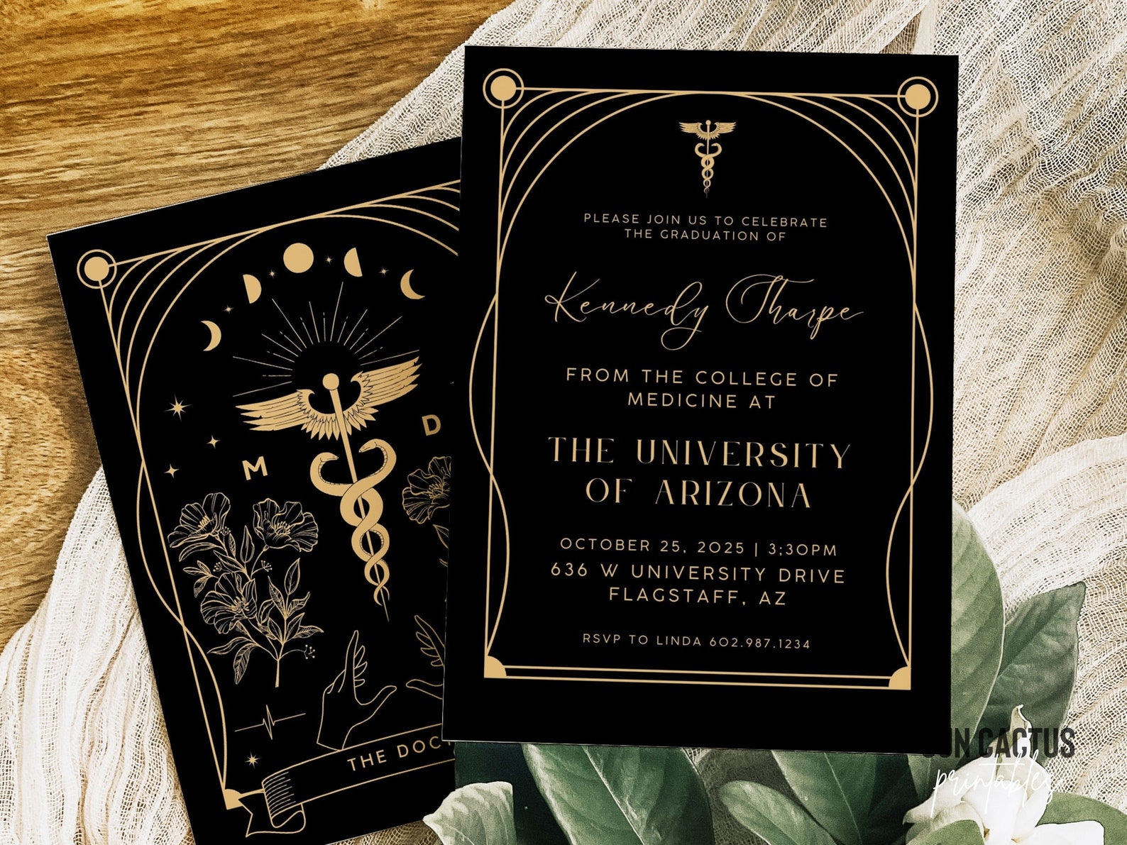Doctor Graduation Invitation Template Tarot Inspired Doctor - Etsy