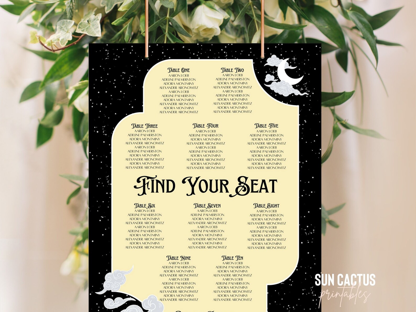 Seating Chart Celestial Wedding Seating Chart Template by - Etsy