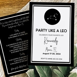 Party Like A Leo Bachelorette Party Invitation Template | Zodiac ...