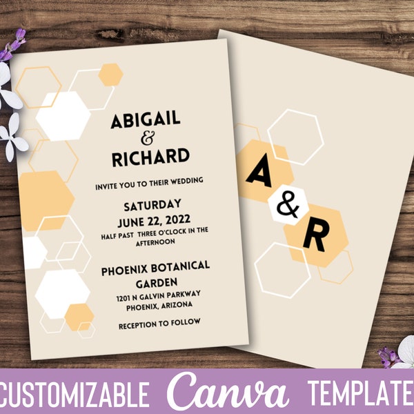 Hexagon Invitation - Etsy