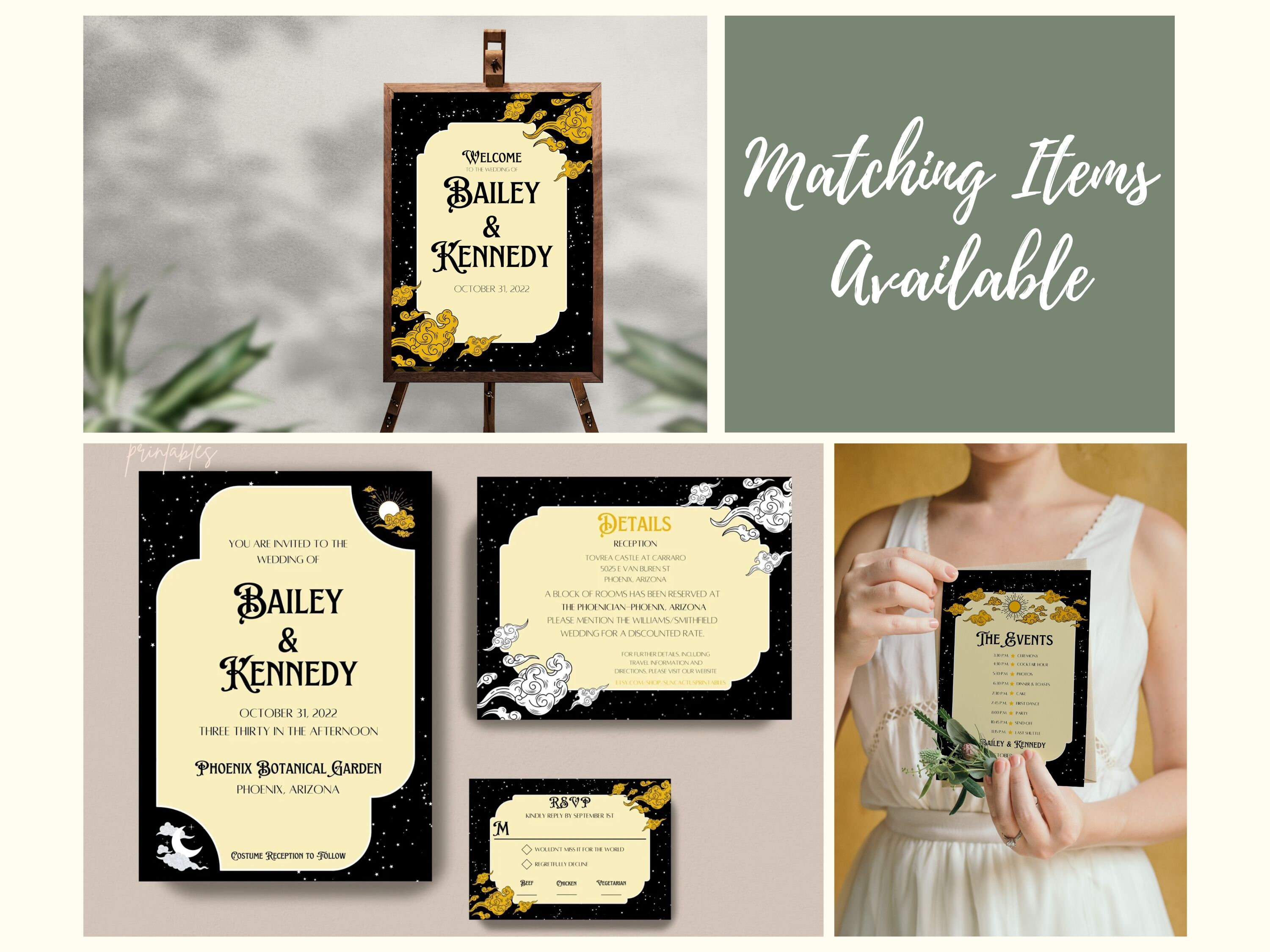 Celestial Program Template Wedding Program Sun Moon - Etsy