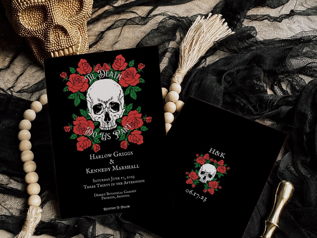Til Death Wedding Invitation Suite Template | Halloween Wedding, Gothic ...
