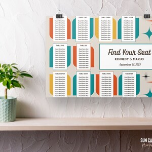 Retro Seating Chart Template | up to 10 Tables, Vintage Style ...