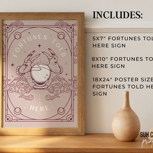 Fortunes Told Here Sign Template | Tarot Sign, Fortune Teller Sign ...