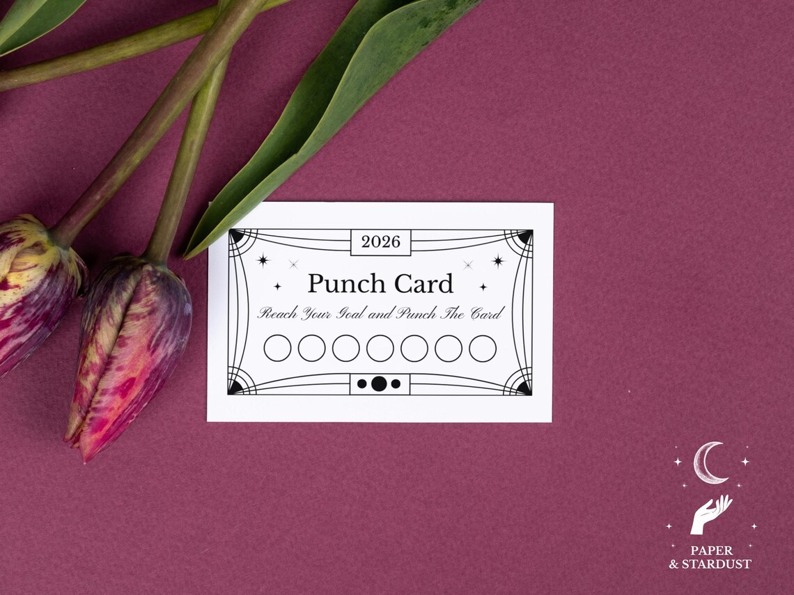 Editable Punch Card Template | Loyalty Card, Goal Setting, Tarot ...