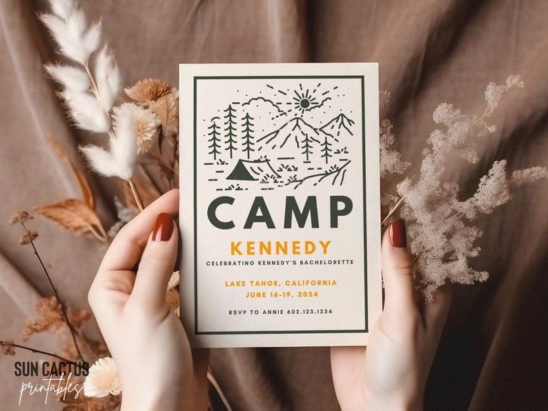 Camp Bachelorette Invitation & Itinerary Template Camp - Etsy