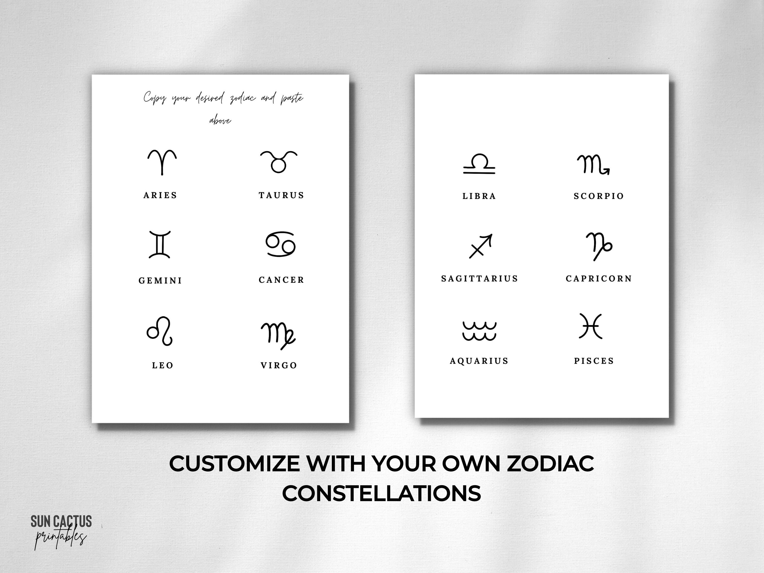 Zodiac Wedding Invitation Suite Templates | Zodiac Symbol Wedding ...
