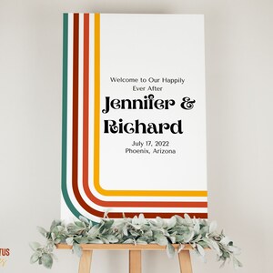 Retro Wedding Welcome Sign Template for Your Ceremony, Rehearsal or ...