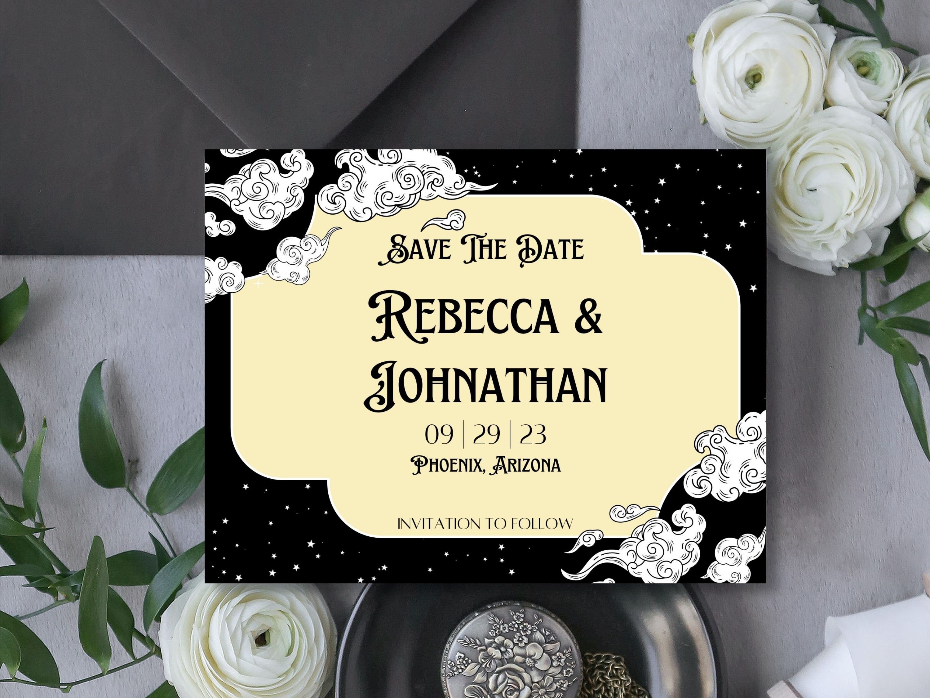 Celestial Save the Date Template Photo Save the Date, Printable Wedding ...