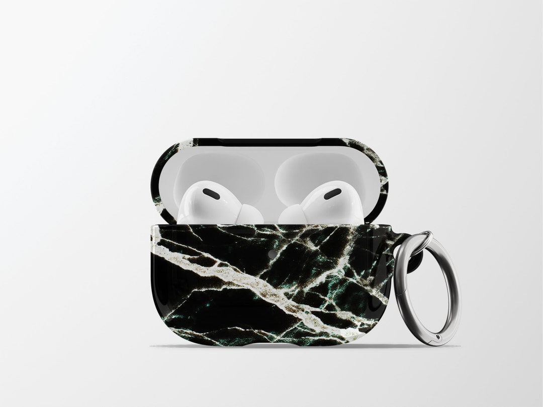 Marble Air Pods Case | Custom Black Marble Pattern Protective Apple ...