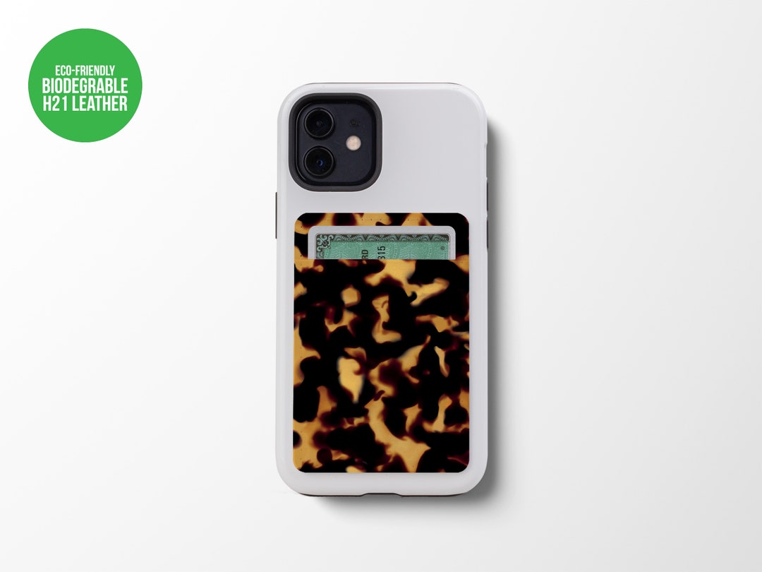 Original Tortoise Phone Card Holder Animal Print Double Pocket Phone ...