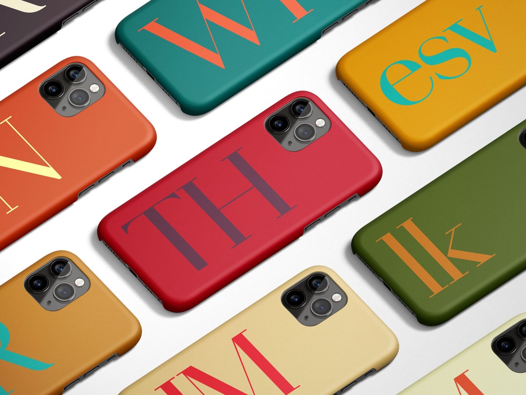 Personalized Monogram Initial Phone Case | Custom Large Hard Shell ...