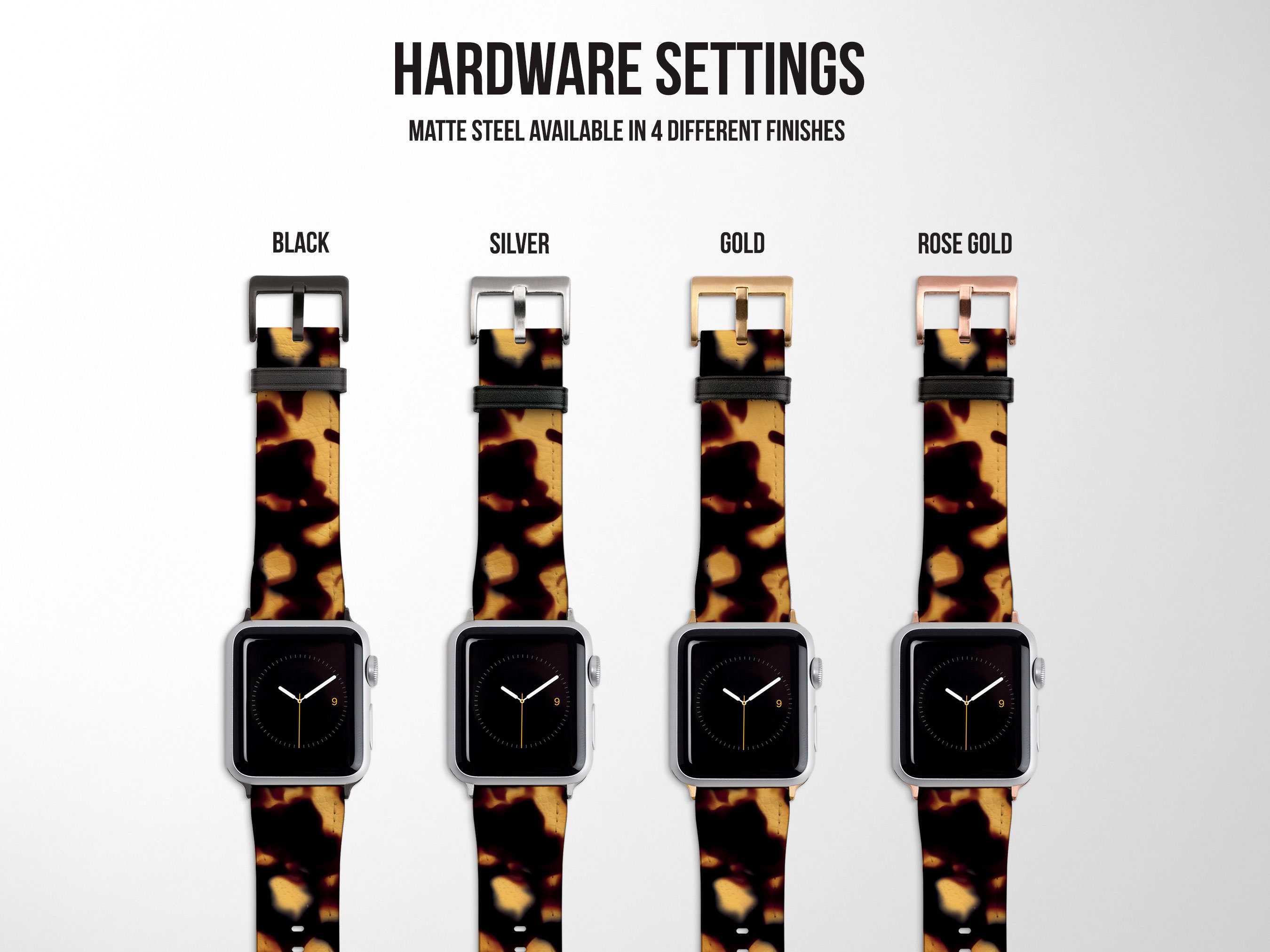 Classic Tortoise Shell Apple Watch Band Animal Print Vegan - Etsy
