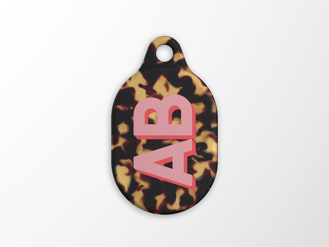 Monogram Tortoise AirTag Case | Personalized Large Initials Hard ...