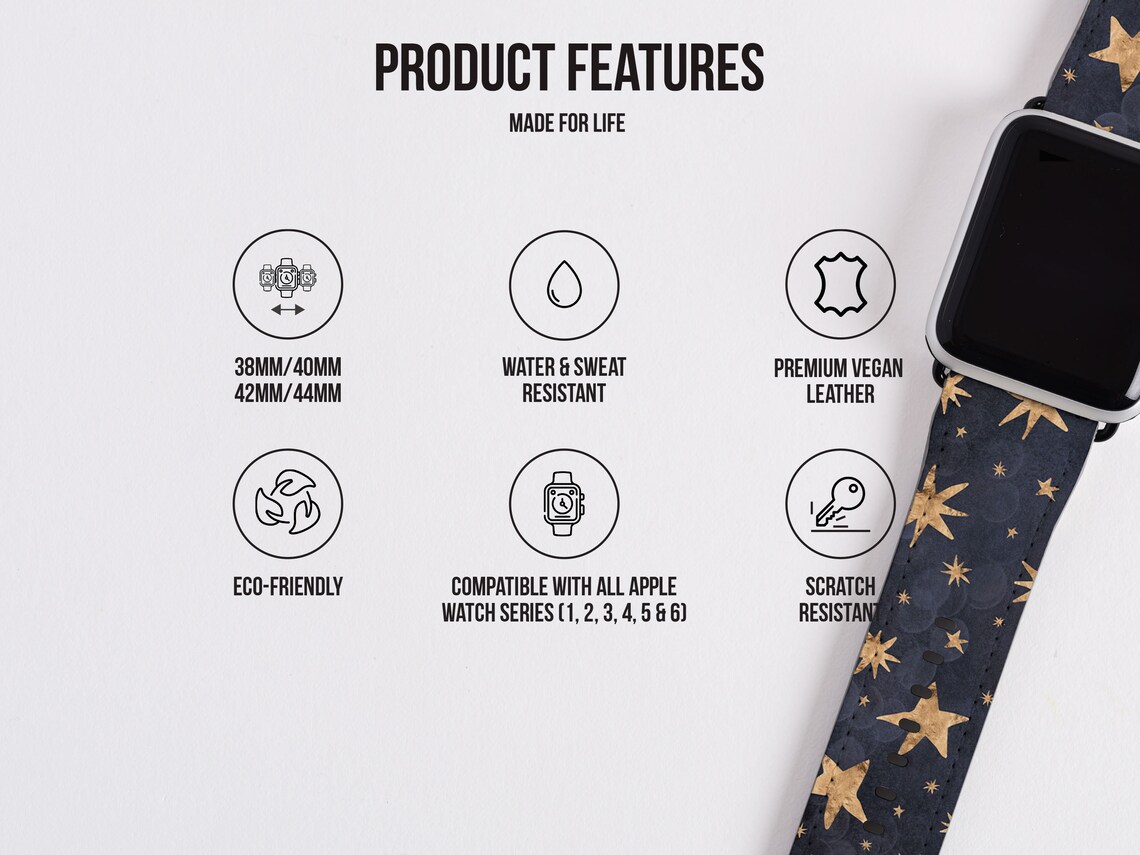 NIGHT SKY Apple Watch Band Celestial Vegan Leather Watch - Etsy