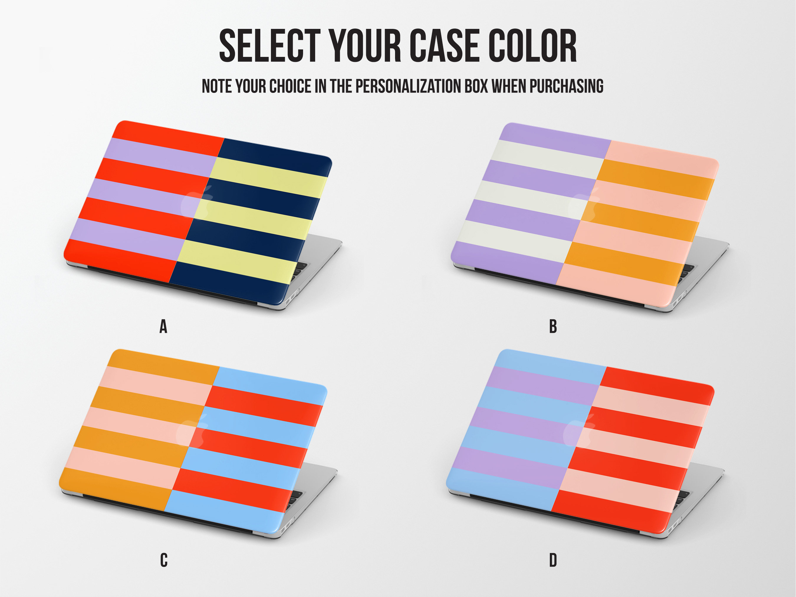 Striped Monogram Macbook Air M2 Case Personalized Initials - Etsy