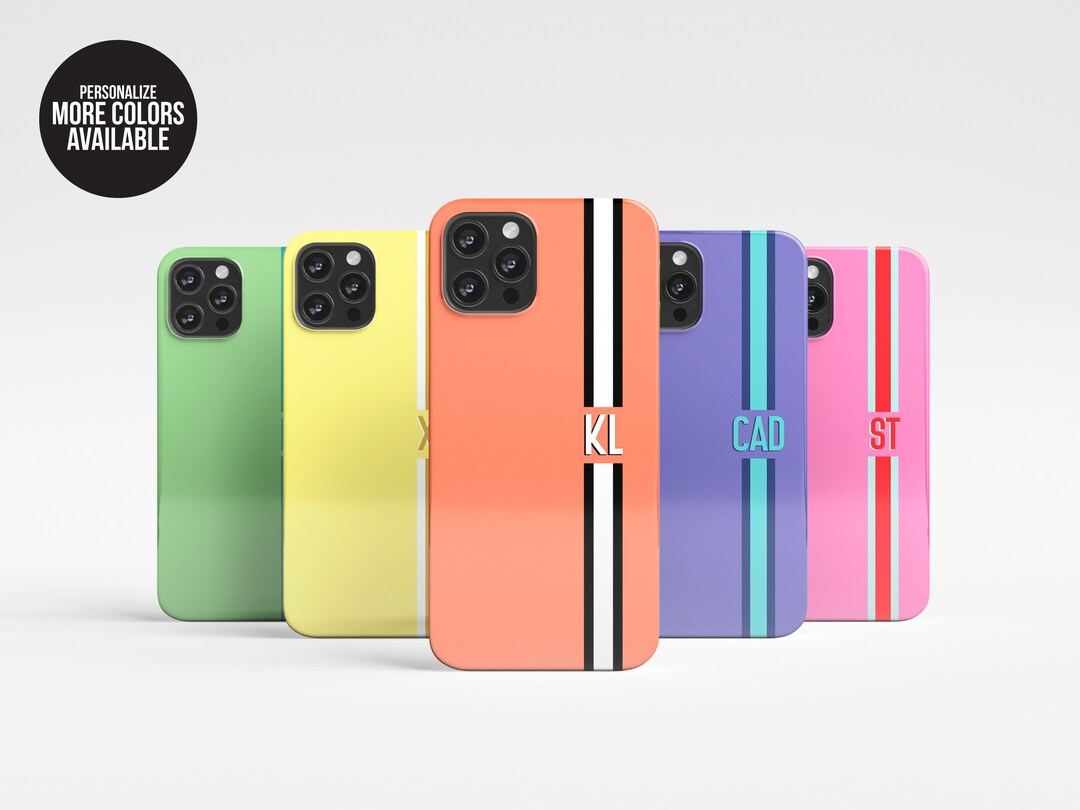 Stripe Monogram iPhone 15 Pro Case | Custom Initial iPhone 14 Max 13 12 ...