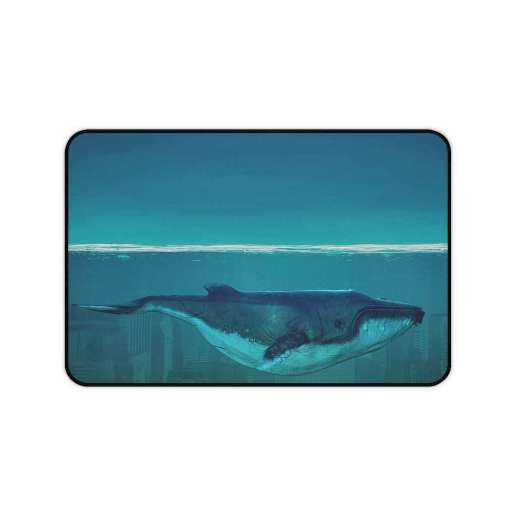 Blue Whale Desk Mat Desk Accessory Trendy Workspace Boho - Etsy