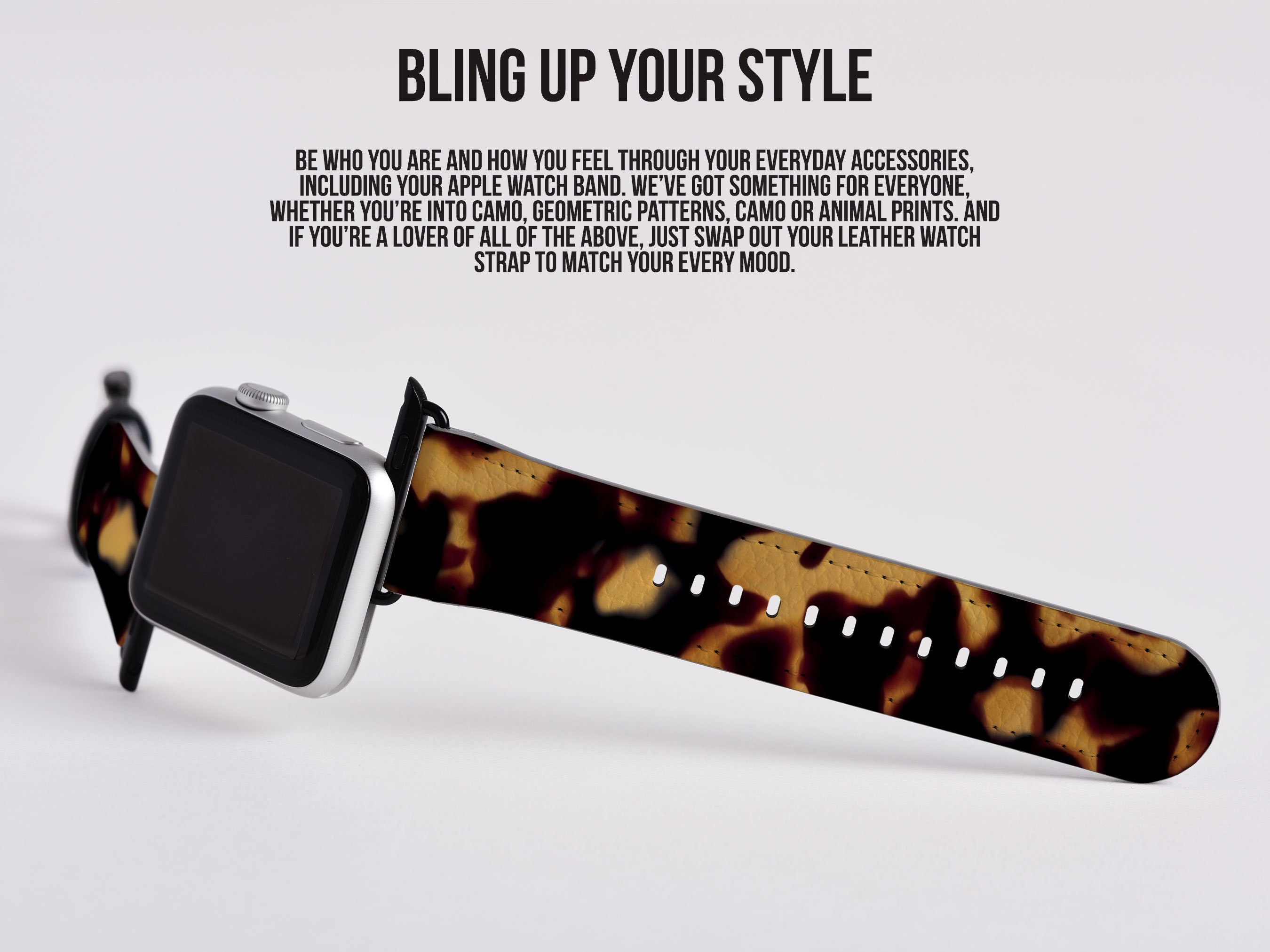 Classic Tortoise Shell Apple Watch Band Animal Print Vegan - Etsy