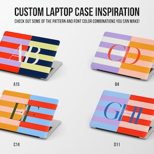 Striped Monogram MacBook Air M2 Case | Personalized Initials MacBook ...