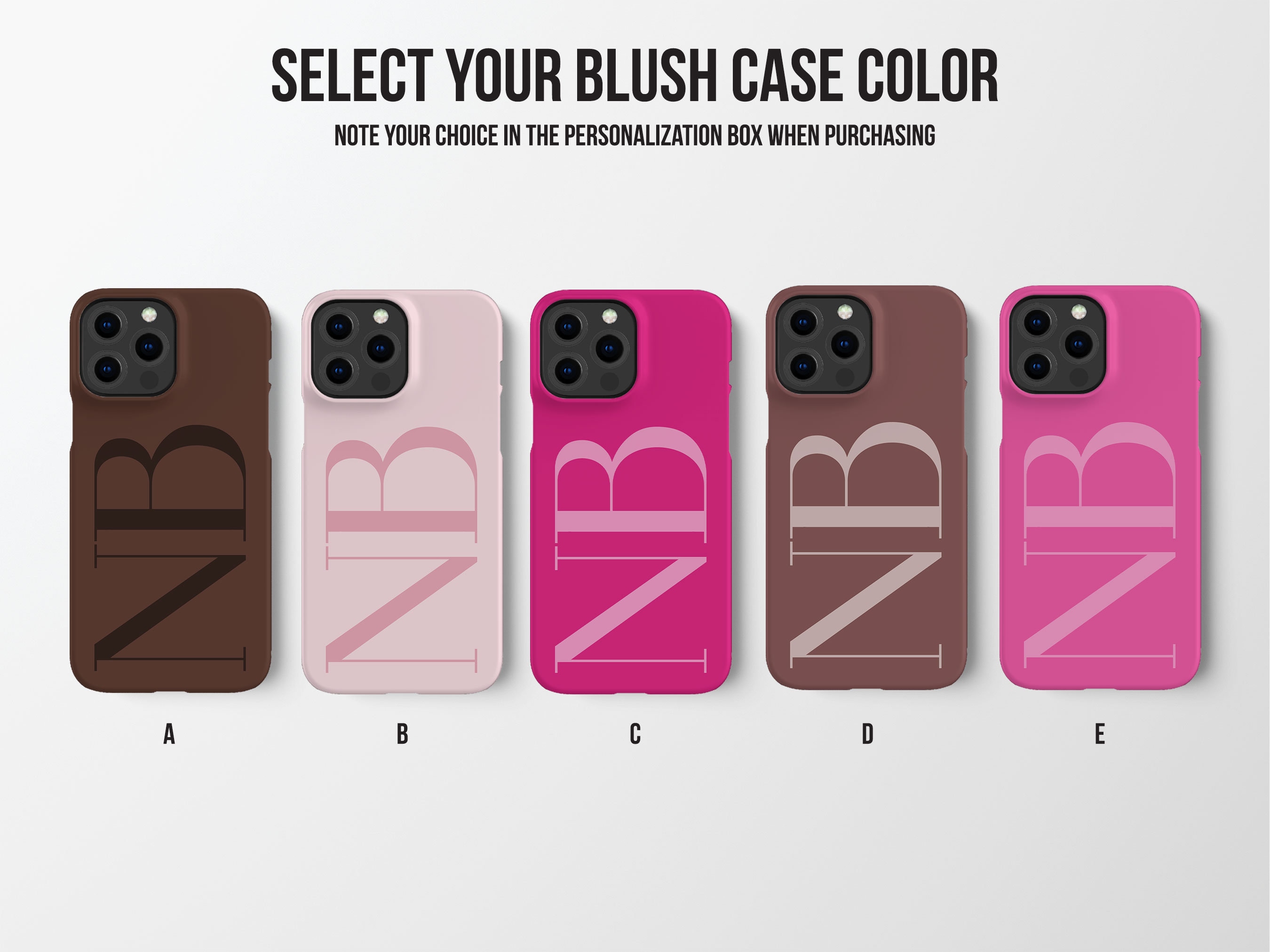 Personalized Monogram Initial Phone Case | Custom Large Hard Shell ...