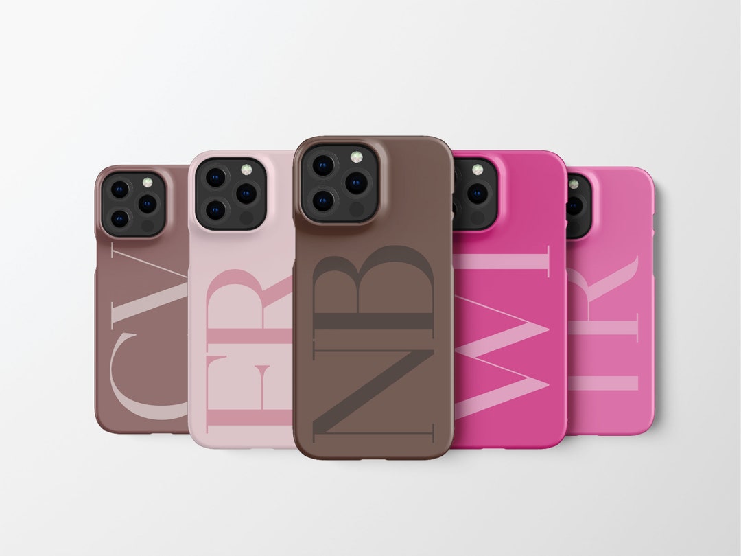 Personalized Monogram Initial Phone Case | Custom Large Hard Shell ...