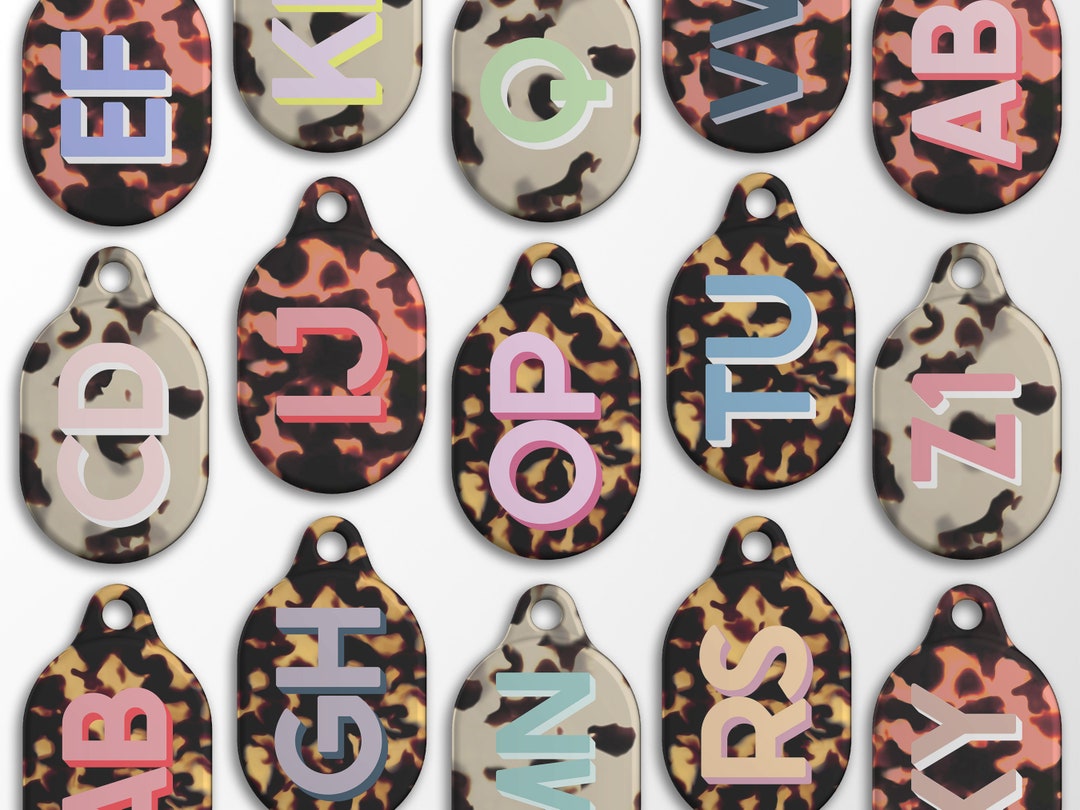 Personalized Monogram AirTag Case | Tortoise Large Initials Hard ...