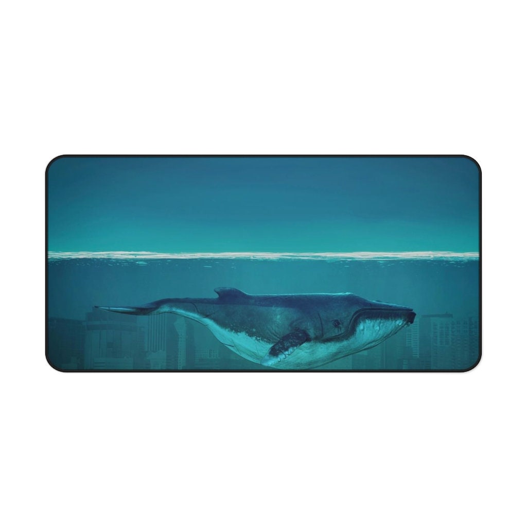 Blue Whale Desk Mat Desk Accessory Trendy Workspace Boho - Etsy