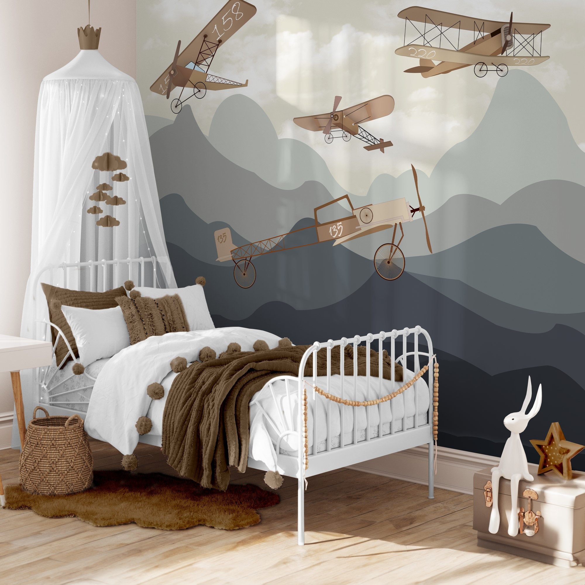 Airplanes Kids and Baby Room Wallpaper. Digital Printing, Can Be ...