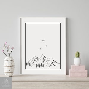 ACOTAR Inspired Minimalist Art Print - Velaris Mountains - Etsy