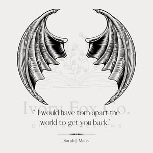 ACOTAR Inspired Minimalist Art Print - High Lord Rhysand Quote - Etsy