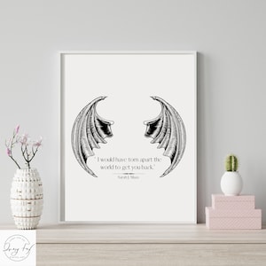 ACOTAR Inspired Minimalist Art Print High Lord Rhysand Quote - Etsy