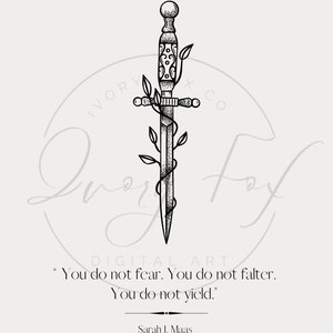 ACOTAR Inspired Minimalist Art Print - You Do Not Yield Quote - Etsy