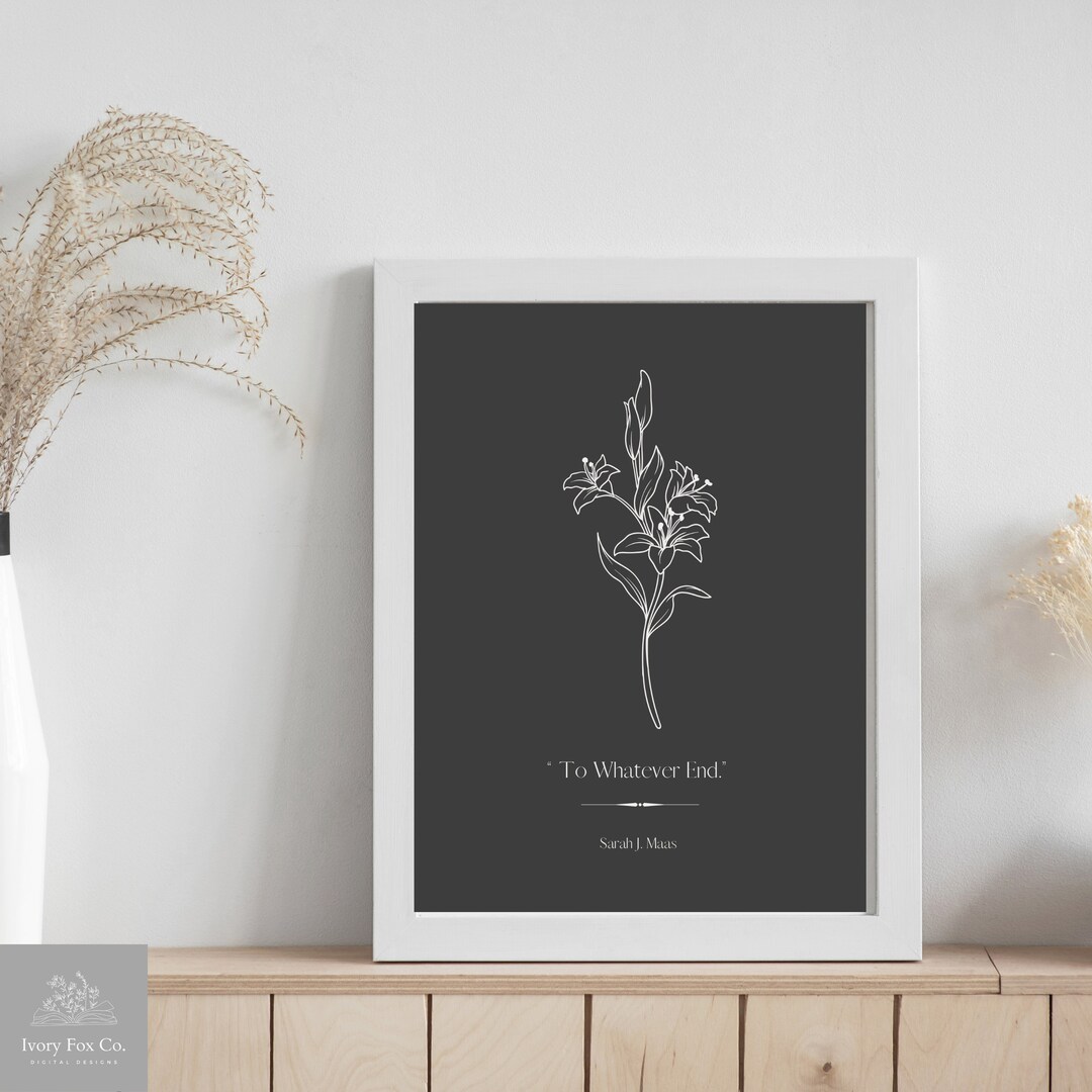 TOG Inspired Minimalist Art Print - to Whatever End Quote - Negative - Etsy