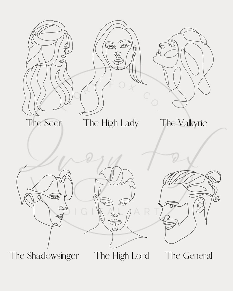 ACOTAR Inspired Minimalist Art Print the Archeron Sisters - Etsy