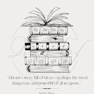 TOG Inspired Minimalist Art Print - Libraries Were Full of Ideas Quote ...