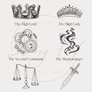 ACOTAR Inspired Minimalist Art Print - the Inner Circle - Etsy