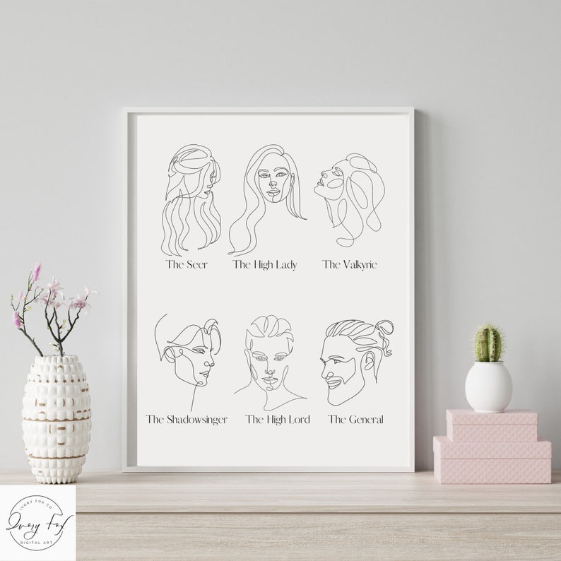 ACOTAR Inspired Minimalist Art Print the Archeron Sisters - Etsy