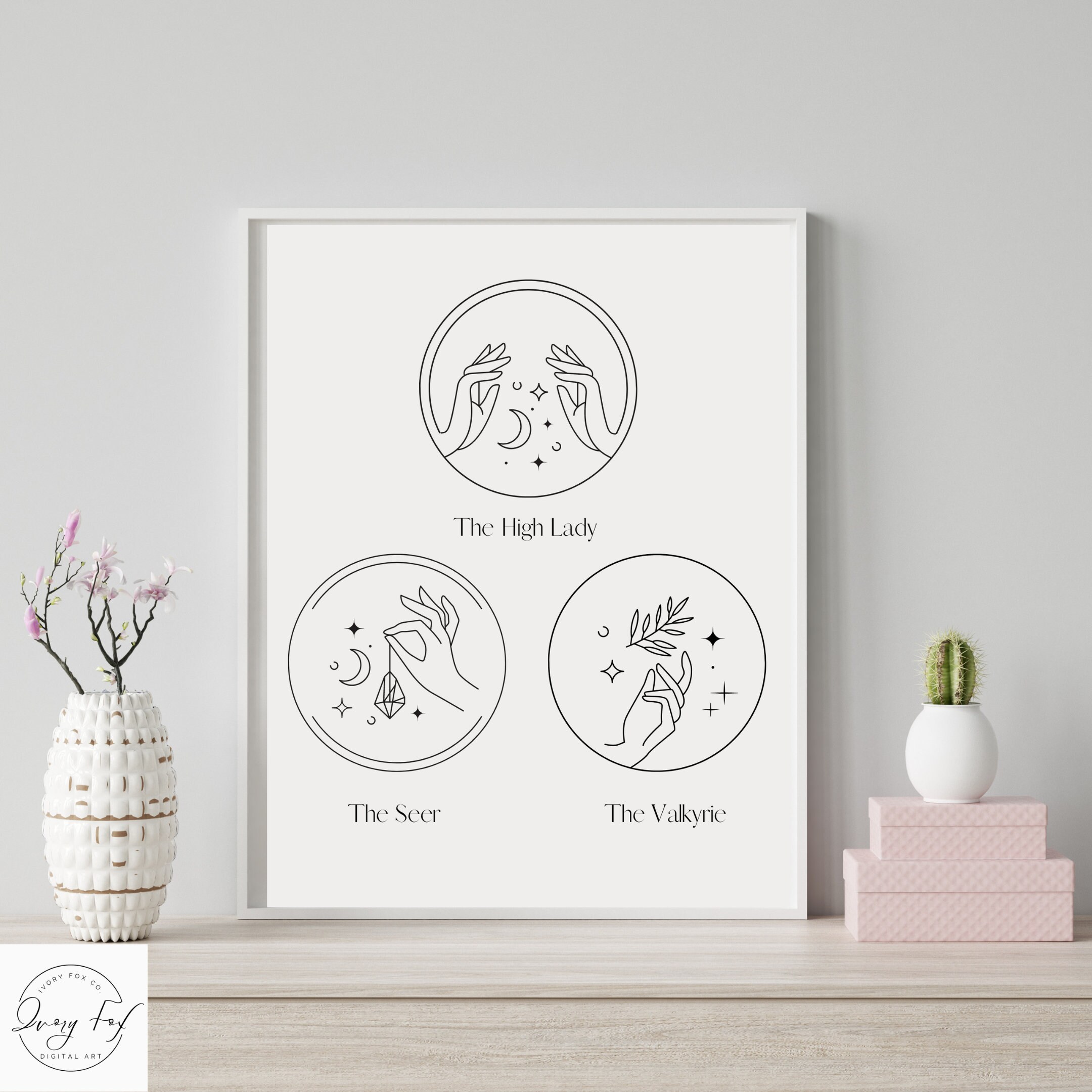 ACOTAR Inspired Minimalist Art Print the Archeron Sisters - Etsy