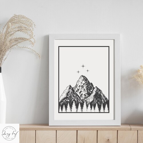 ACOTAR Inspired Minimalist Art Print Velaris Mountains - Etsy