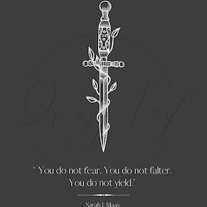 ACOTAR Inspired Minimalist Art Print - You Do Not Yield Quote ...