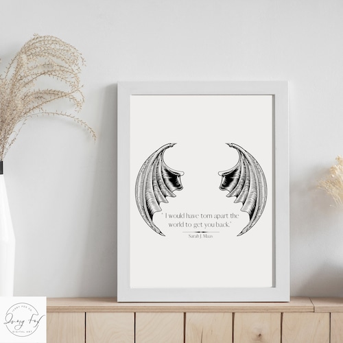 ACOTAR Inspired Minimalist Art Print Bat Boys - Etsy
