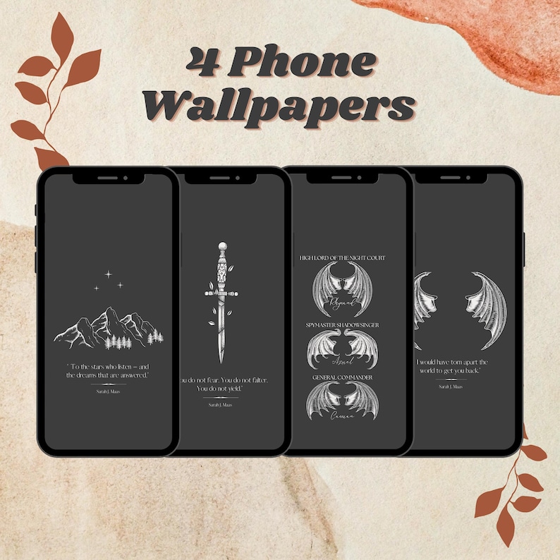 ACOTAR Quote Phone Wallpapers, Dark Background (digital Download) - Etsy