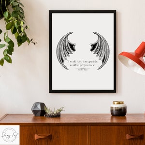ACOTAR Inspired Minimalist Art Print High Lord Rhysand Quote - Etsy